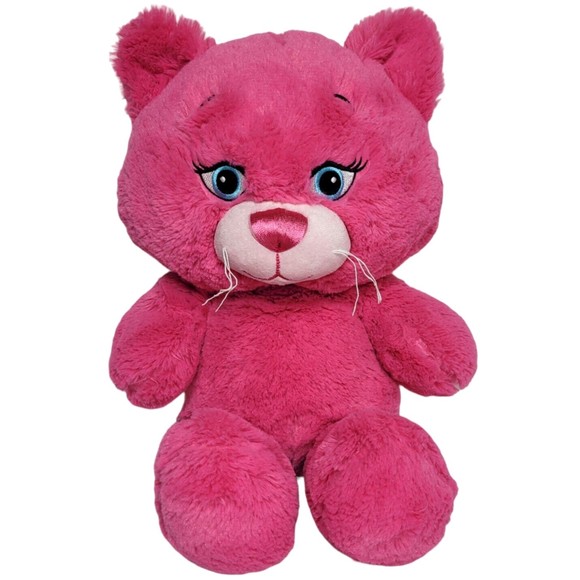 Toys | Babw Razzy Berry Hot Pink Plush Kitty Cat 18 Embroidered Eyes ...